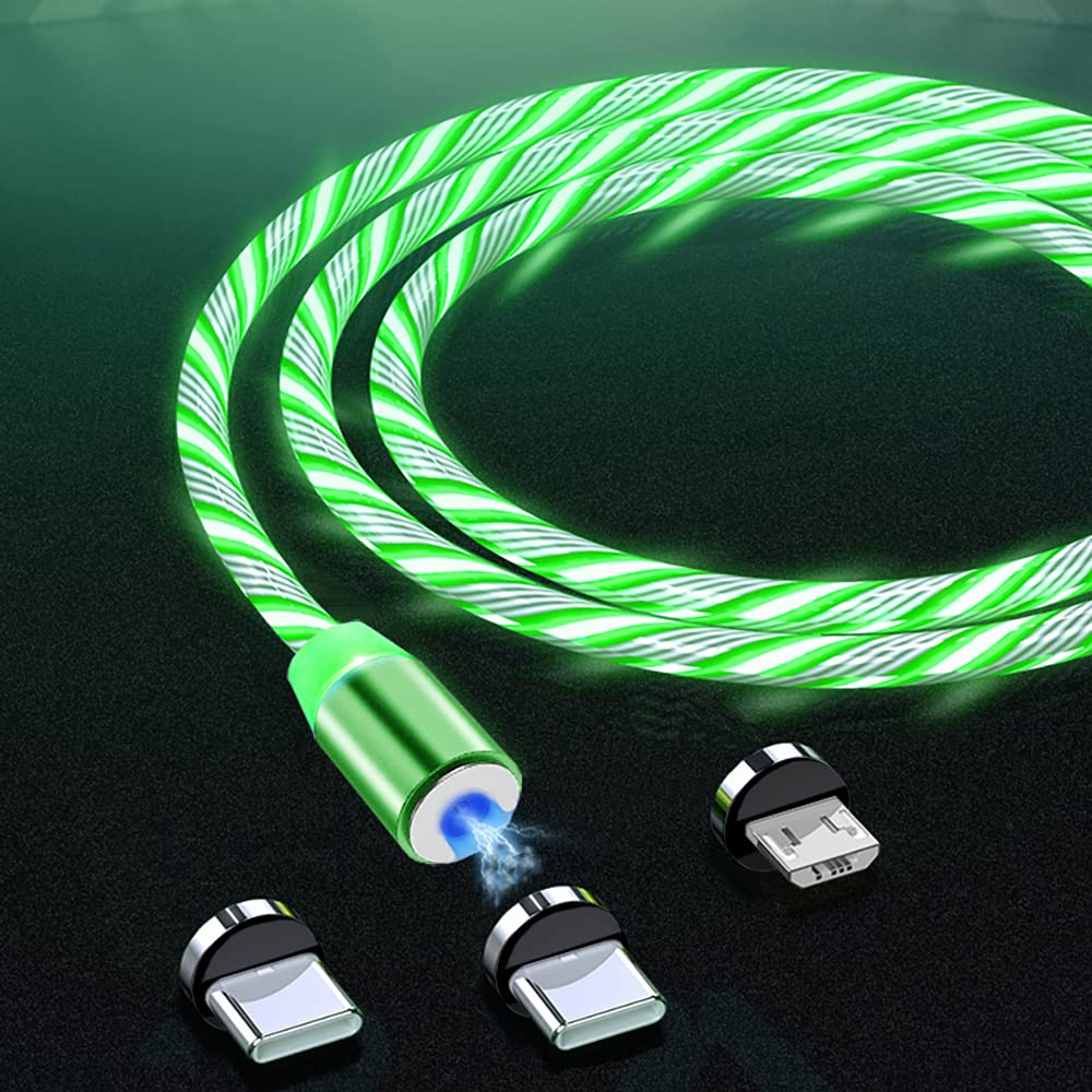 LED Flowing Magnetic Charging Cable Magnetic Phone Charger Light Up ...