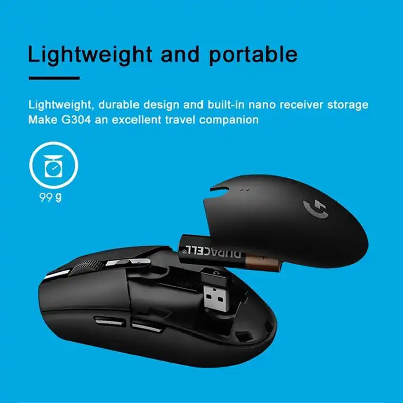 เมาส์ เม้าส์สำหรับเล่นเกมส์Logitech G304 Lightspeed Wireless Gaming Mouse HERO Engine 12000DPI ...