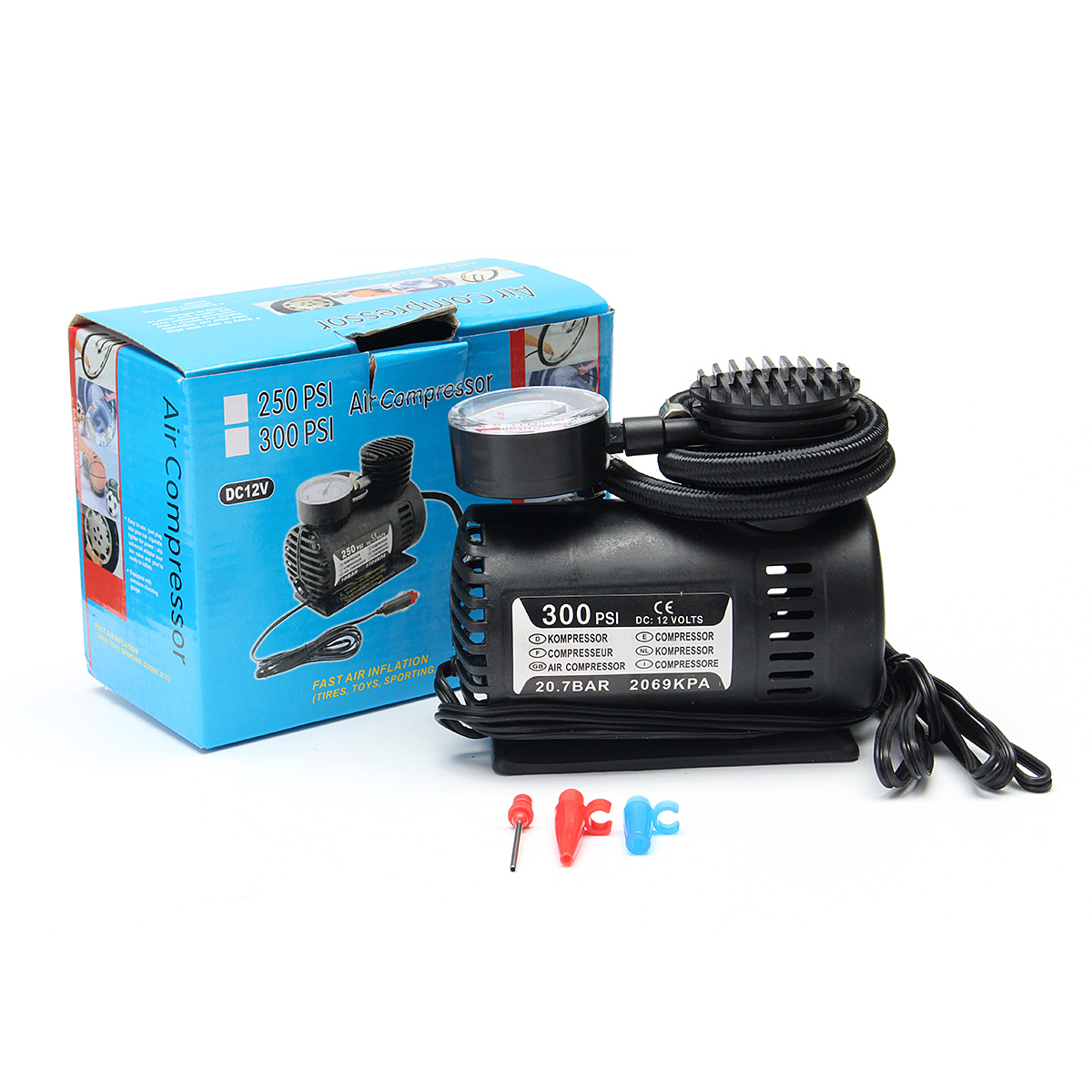 Portable Mini Air Compressor Vehicle Electric Tire Motors Inflator Pump ...
