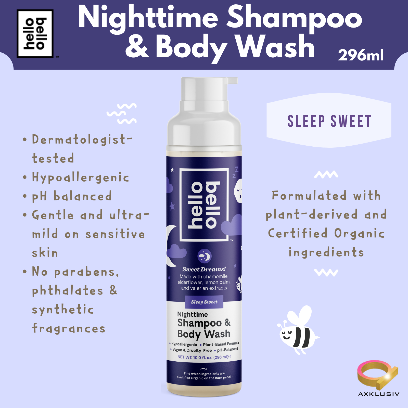 HELLO BELLO Sleep Sweet - Night time Baby Shampoo And Body Wash 296ML ...