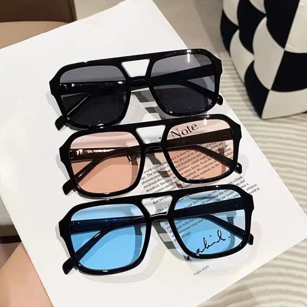 Lightweight Big Frame Square Sunglasses UV400 Punk Pilot Sun Glasses ...