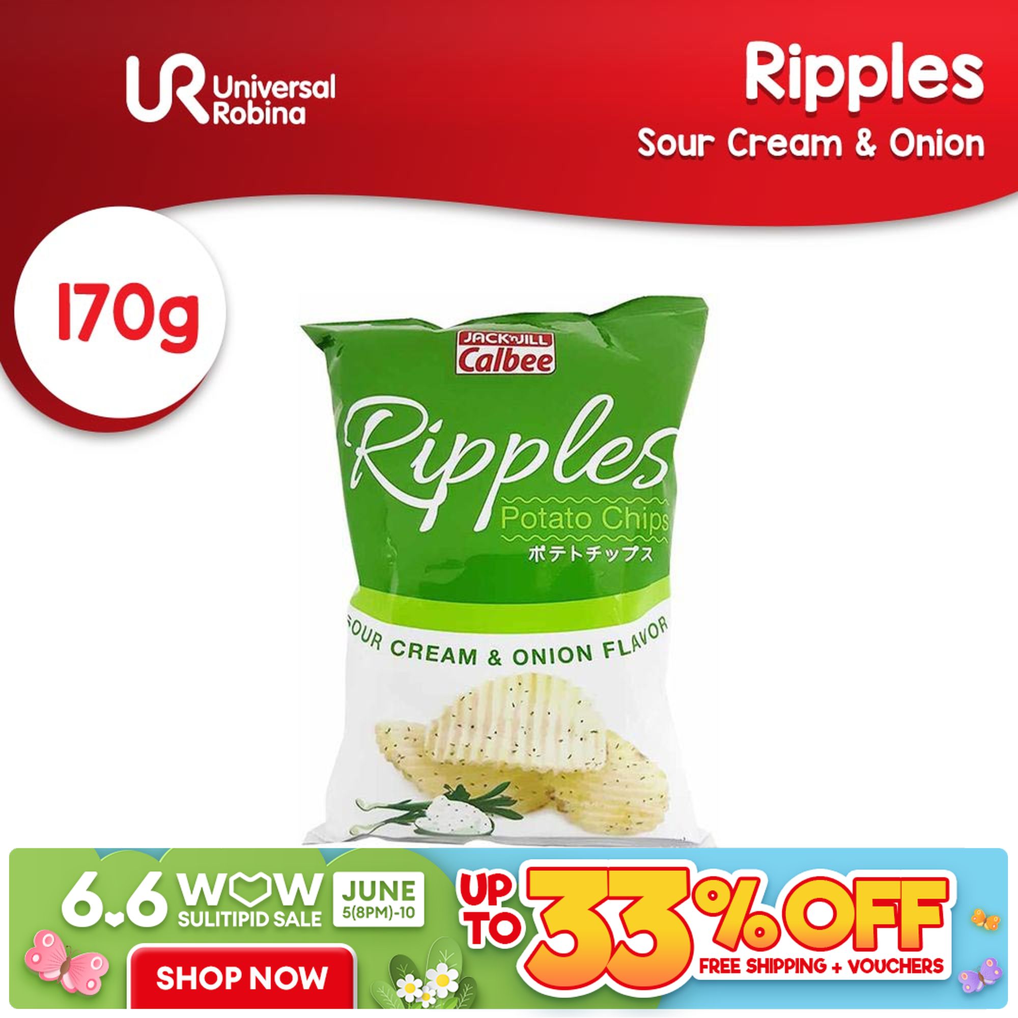 Calbee Ripples Potato Chips Sour Cream & Onion (170g) | Lazada PH