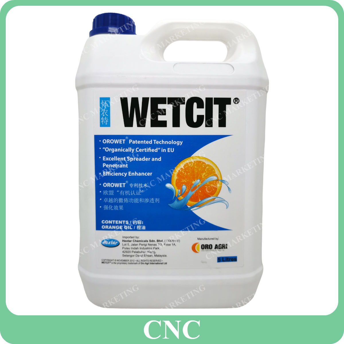 5L Wetcit Hextar Orange Oil Adjuvant Spreader Penetrant Insecticide ...