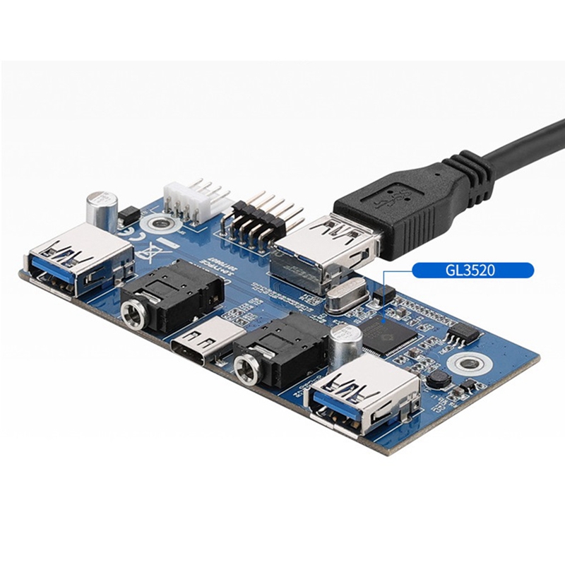 【Ready Stock&COD】5-Port USB Hub Splitter USB3.0 Front Panel Hd Audio ...