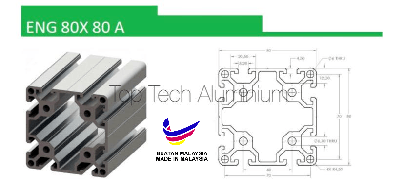 [Ready Stock/Heavy-duty] Aluminium profile 8080 20cm/40cm/60cm/80cm ...