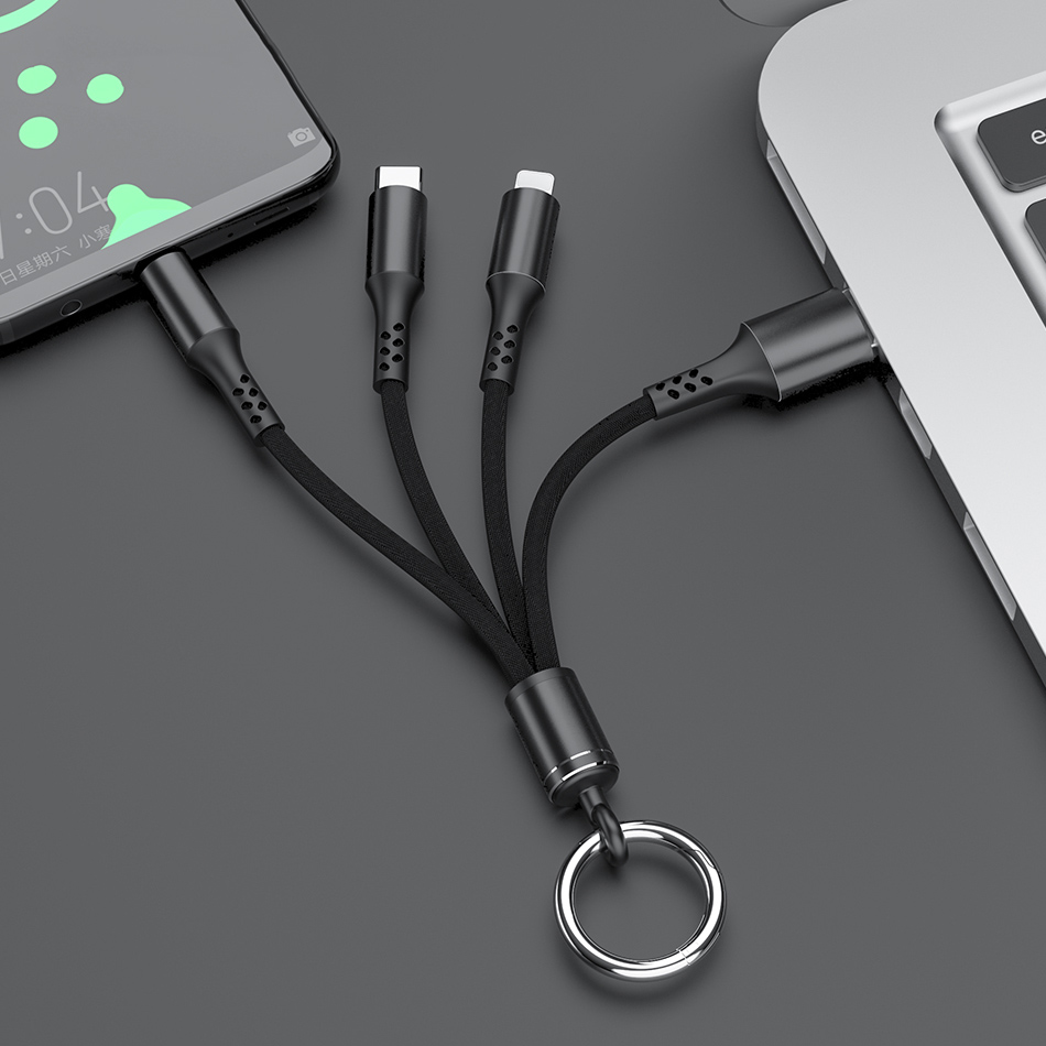 Multi 3 In 1 สายชาร์จ Fast Charging Cable Micro USB Type C สายชาร์จพวง ...