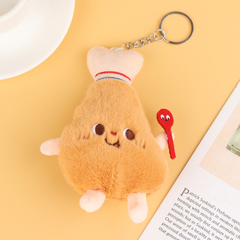 1Pc Food Plush Keychain Hamburger Hot Dog French Fries Doll Soft ...