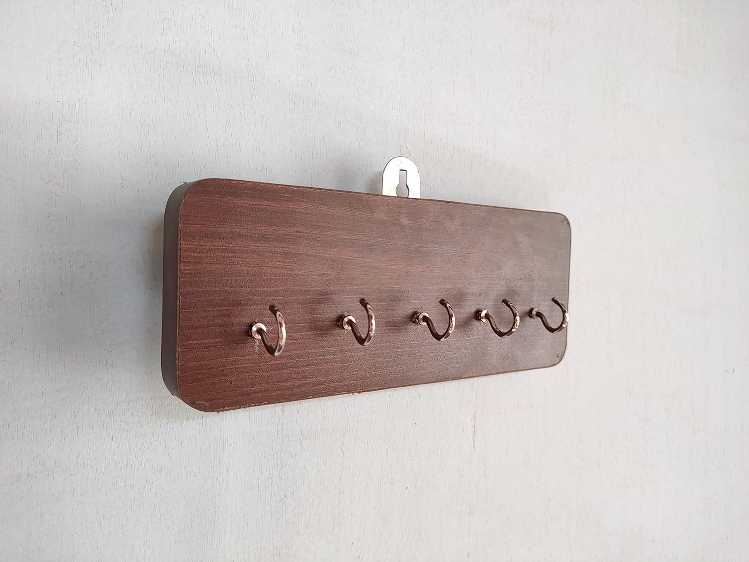 Home Decor Wooden Premium Key Chain Wall Hanging Key Holder 5 Hooks ...