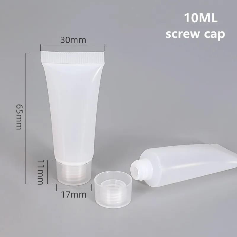 10Pcs Empty Refillable Plastic Squeeze Tubes Transparent Cosmetic ...