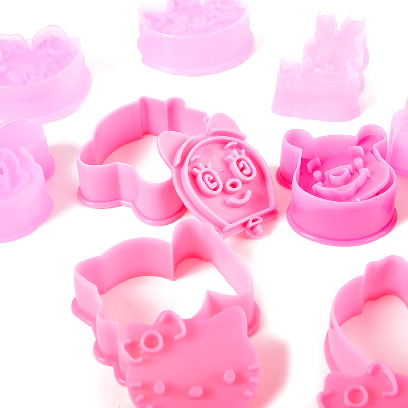1 Pair Cookie Cutters Plastic 3D Cute Cartoon Pressable Biscuit Mold ...