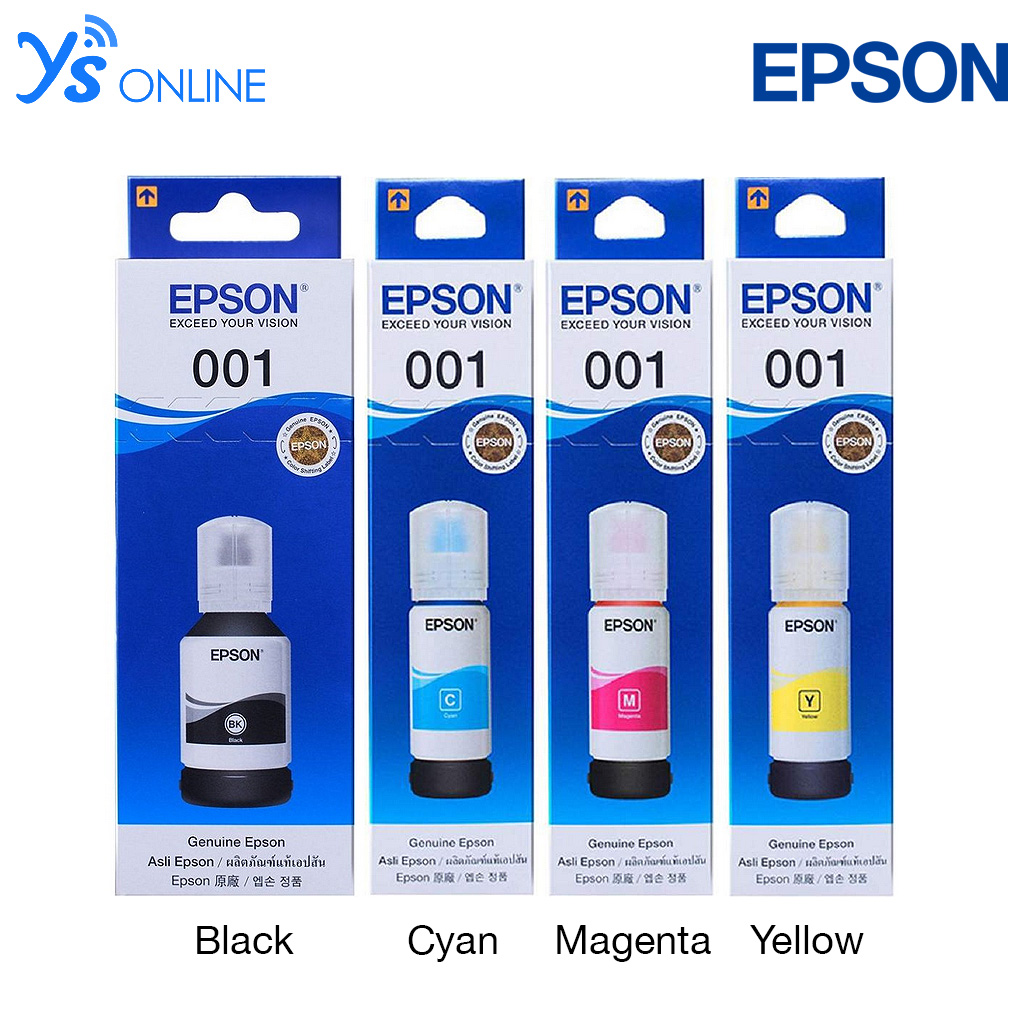 Epson 001 ink bottle : Black / Cyan / Magenta / Yellow Printer ...