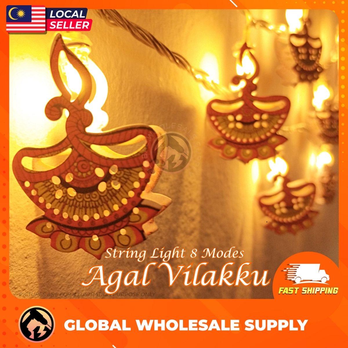 20L Diya LED Fairy String Light Deepak Diwali Deepavali Light Festival ...