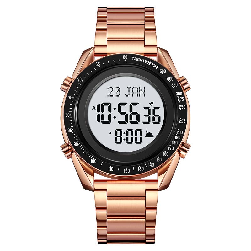 Luxury Full Steel Muslim Azan Watches Mens For Prayer with Qibla ...