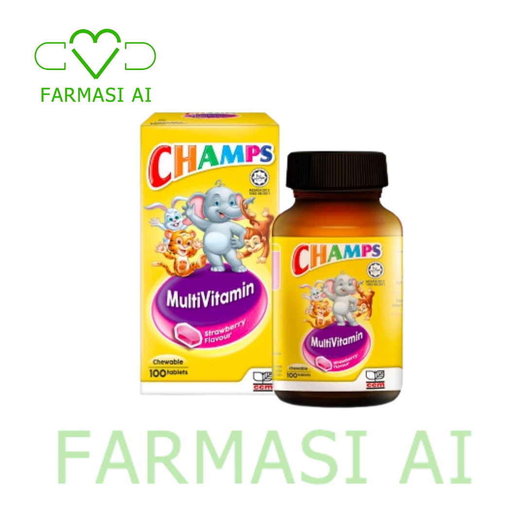 Champs Multivitamin Chewable Tablet 100s (Strawberry) (EXP DATE: 11/23 ...