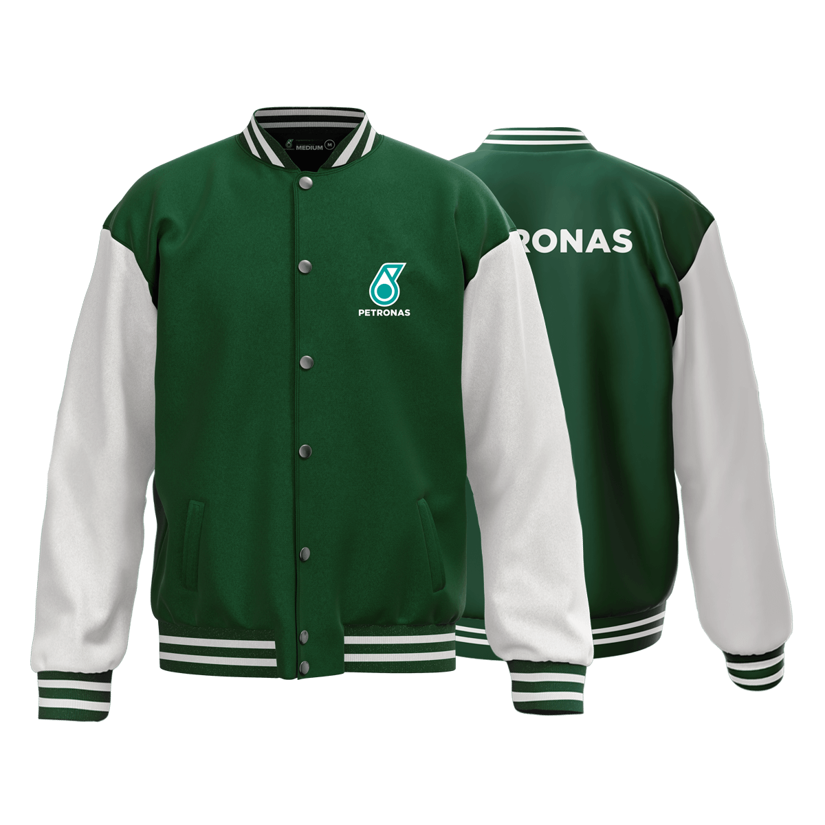 PETRONAS Helios Varsity Jacket Green/White | Lazada