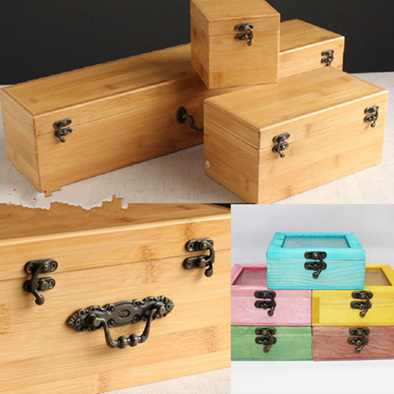 5pcs Small Antique Metal Lock Decorative Hasps Hook Wooden Jewelry Box ...