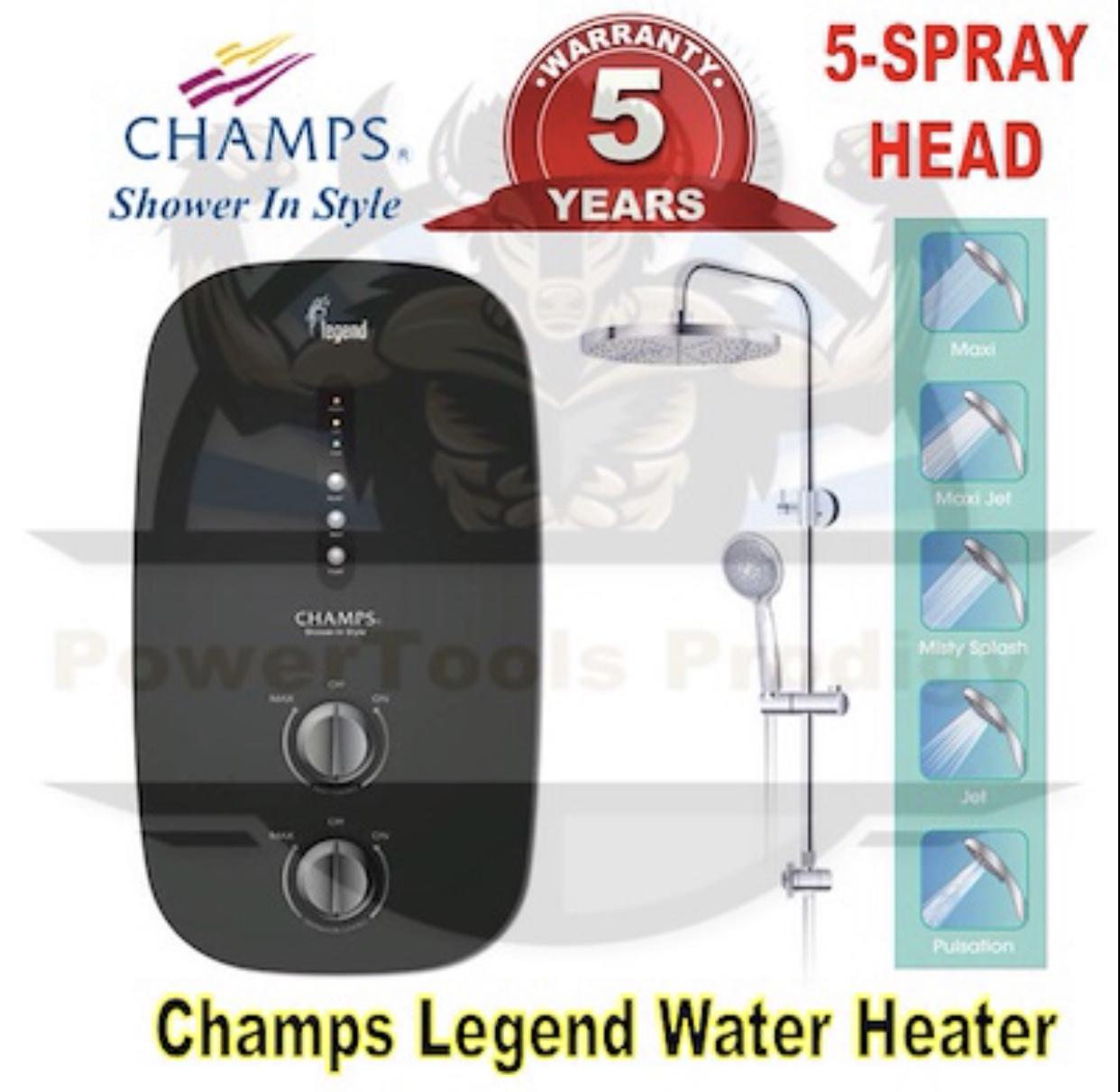 CHAMPS LEGEND INSTANT WATER HEATER WITH PUMP / COMES WITH RAIN SHOWER ...