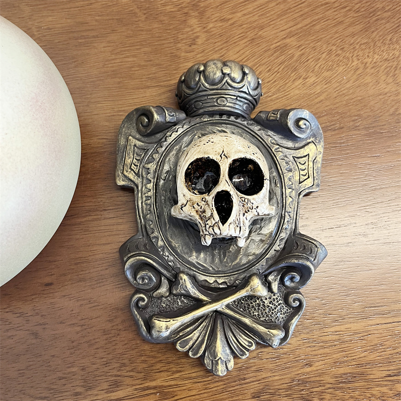 Hanging Skull Plaque Skull Art Wall Decor Halloween Gothic Skull Craft ...