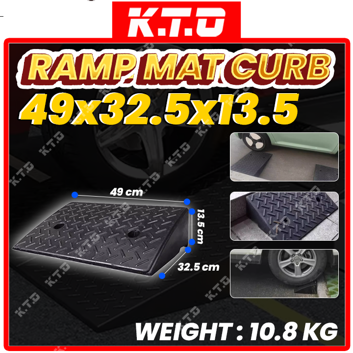 Heavy Duty Rubber Road Curb Step Mat Ramp Kerb Car Road Slope Threshold ...