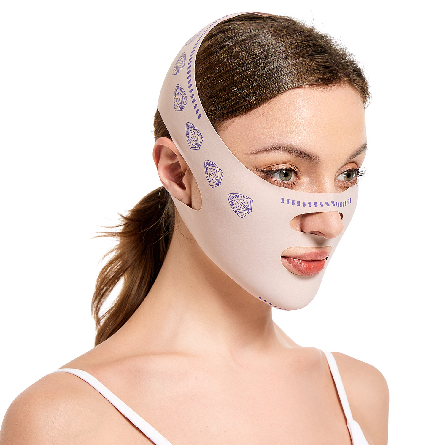 EBiSU Breathable V Face Band Cheek Lift Up Face แนบสนิท Double Chin V ...
