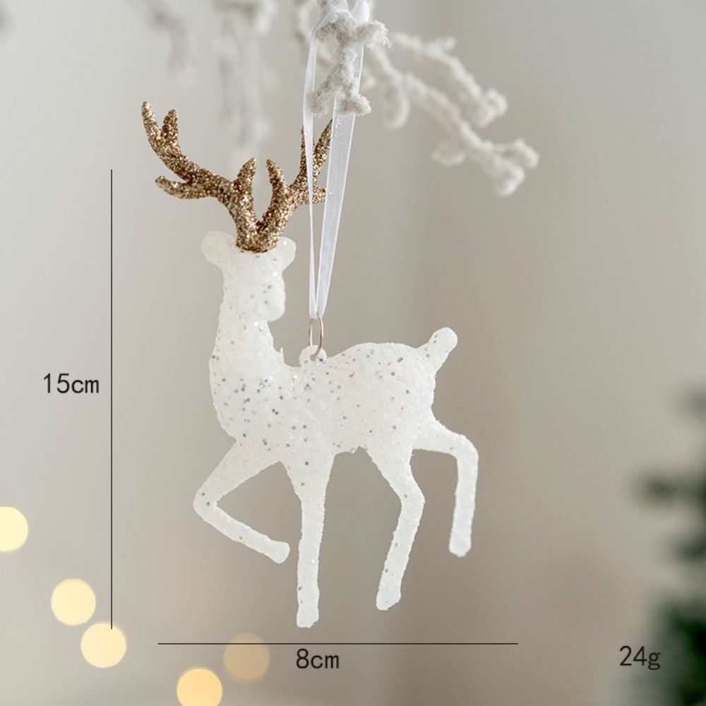 Exquisite PPS Christmas Tree Decoration White Champagne Elk Glitter ...
