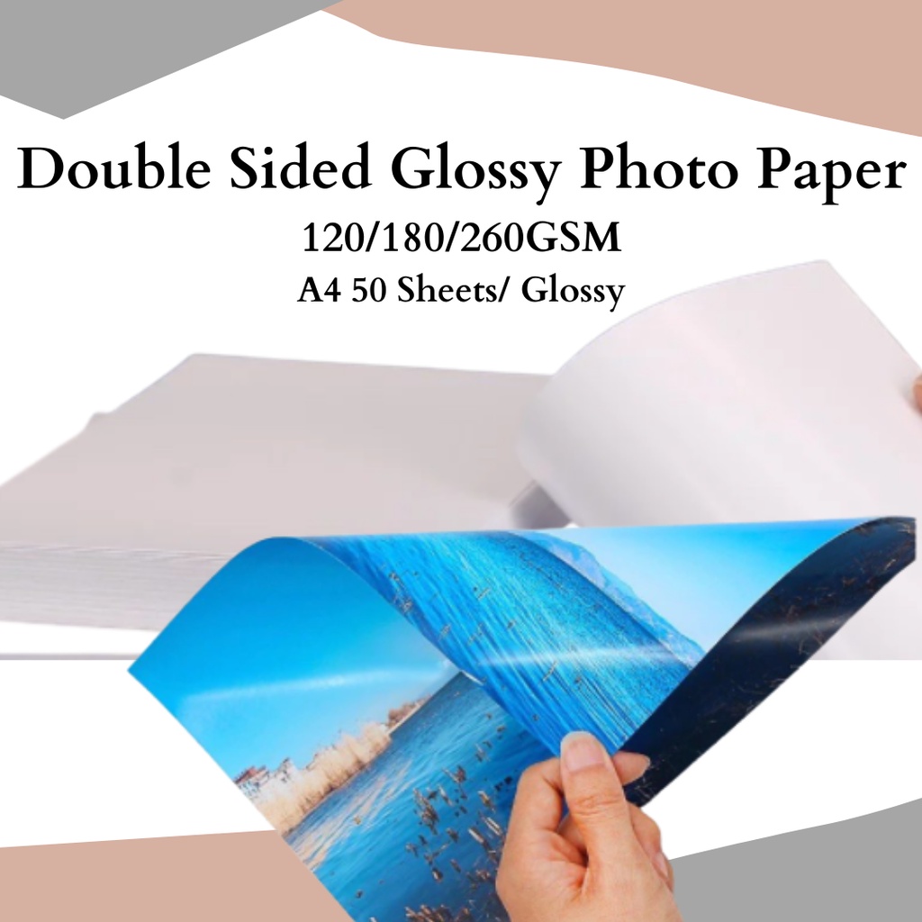 A4 Double Sided Glossy Photo Paper 120 180 260GSM 50 Sheets Lazada PH a4-double-sided-glossy-photo-paper-120-180-260gsm-50-sheets-lazada-ph