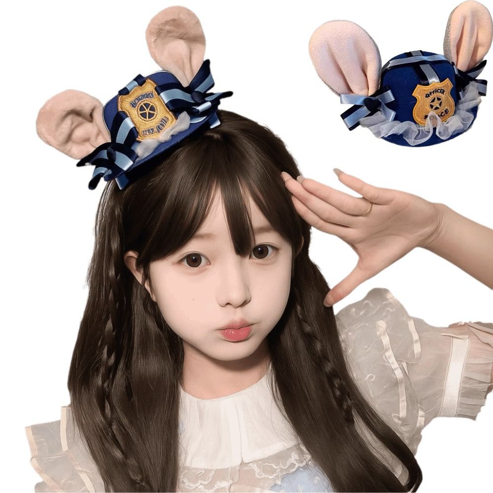 New Rabbit Sheriff Judy Hat Cartoon Headwear Accessory Bowler Hat Bunny ...
