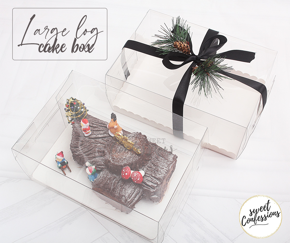11 inch Large log cake box swiss roll box tree stump cake rectangle box ...