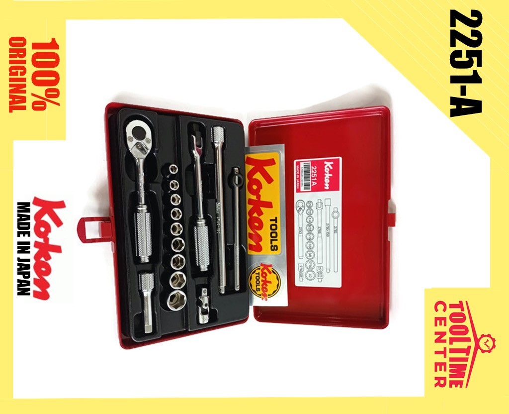 Koken 15pc. 1/4 Dr. Socket Set 3/16" to 1/2" 6pts. Made in Japan Model: 2251-A | Lazada PH