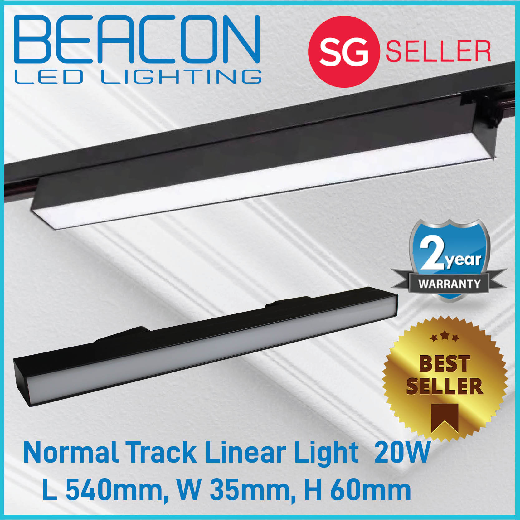 BEACON LED Linear Track Light 10W / 20W / Aluminium Material -FOR ...