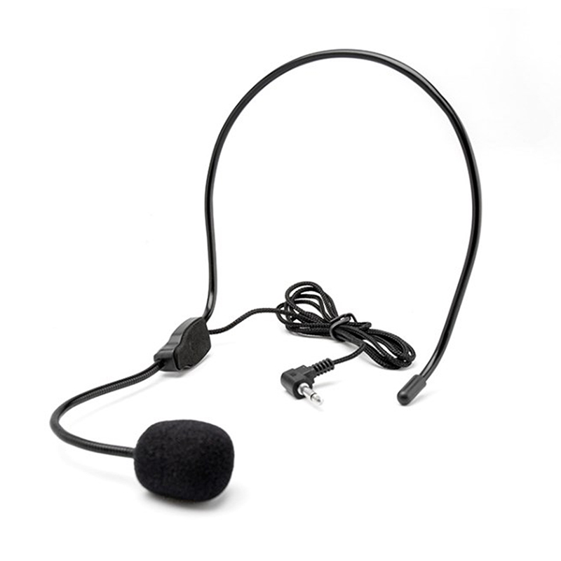 3.5mm Plug Guide Lecture Speech Microphone Head-mounted Portable Head ...