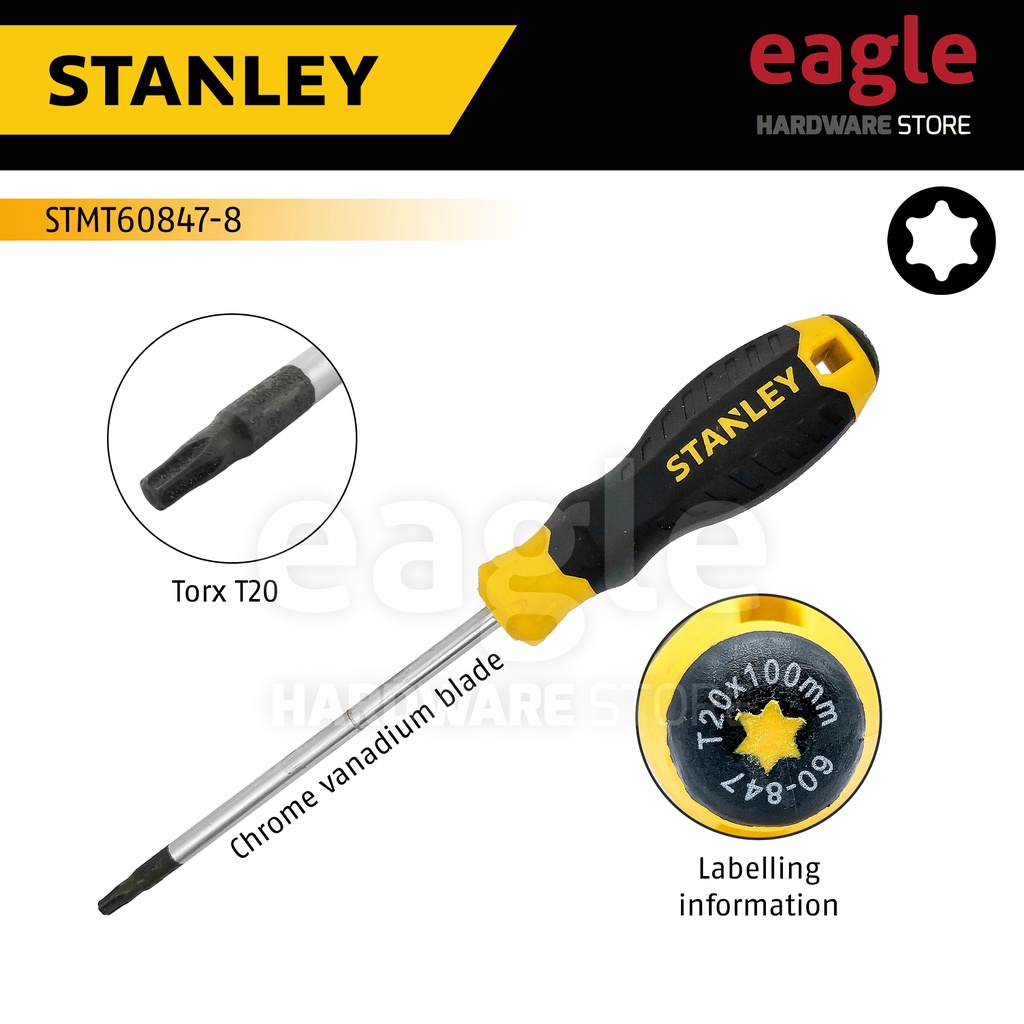 Stanley STMT60847-8 Torx Screwdrivers, T20, 100mm ( Version 2 ) | Lazada