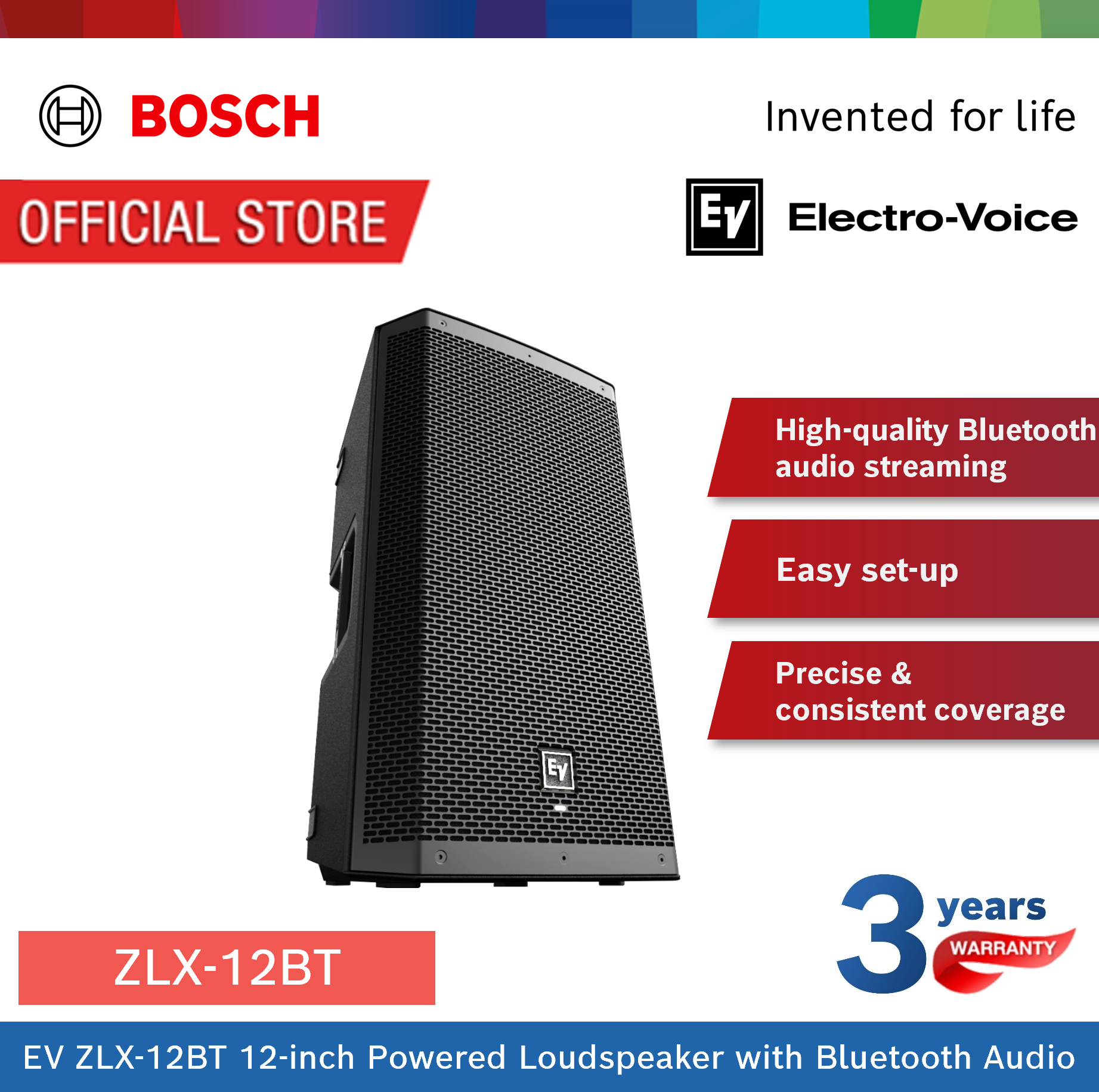 Electro-Voice EV ZLX-12BT 12 inch Powered Loudspeaker with Bluetooth ...