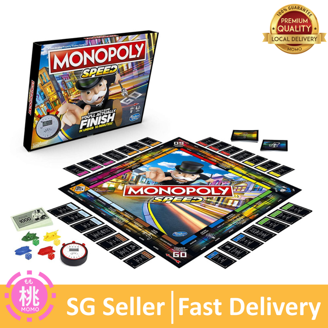 Monopoly Speed Board Game, Play in Under 10 Minutes, Fast-Playing Board ...