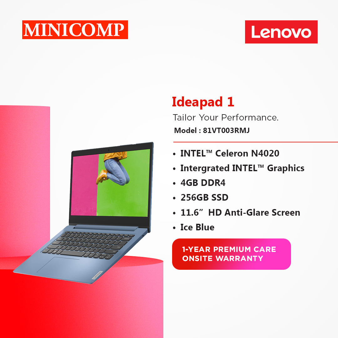 LENOVO IDEAPAD 1 IP1 INTEL CELERON N4020/4GB DDR4/256GB SSD/INTEGRATED ...