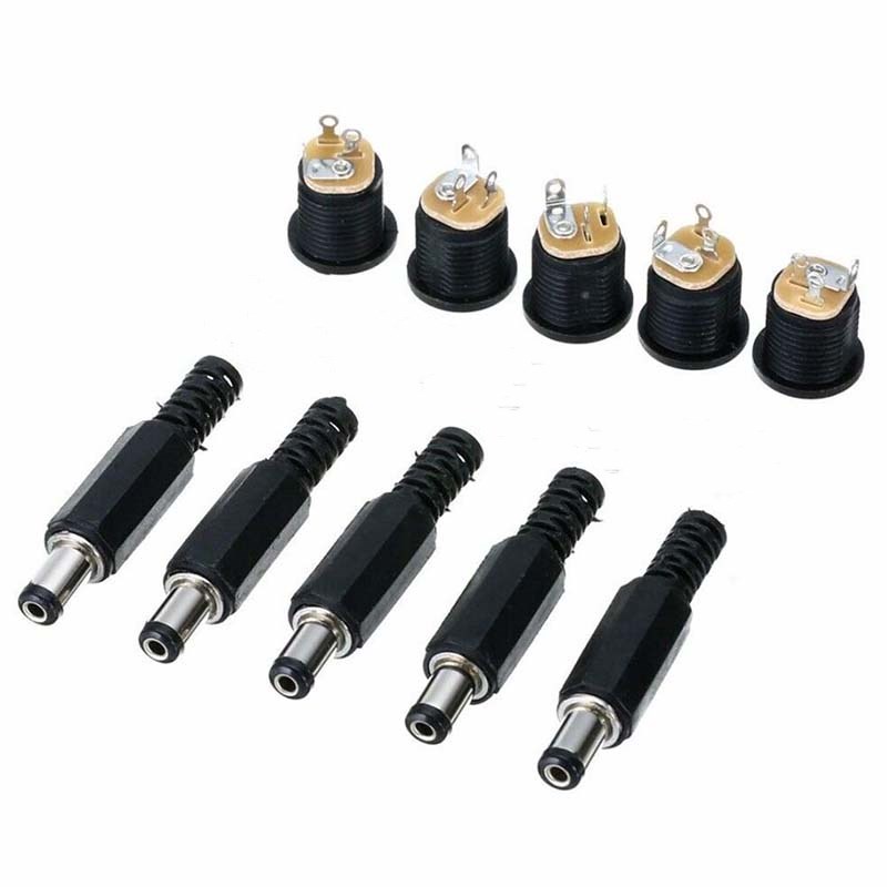 1 Set 10 Pair 12V 3A Male Plug + Female Socket Panel Mount Jack DC ...