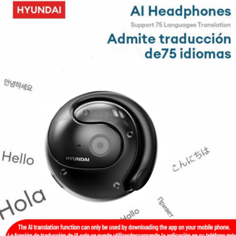 【100%-original】 Choice HYUNDAI HY-T26 AI Translation Earbuds 75 ...