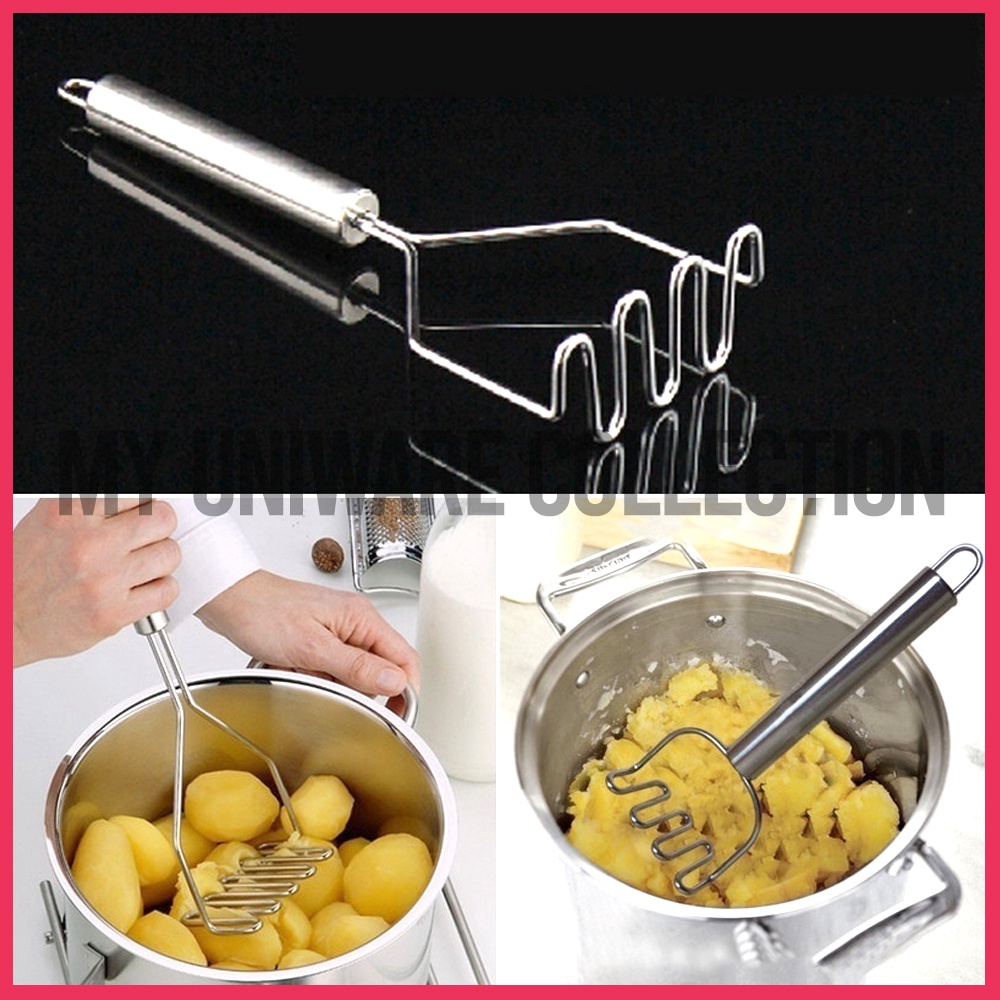 Upgrade Stainless Steel Potato Masher- Shape Wave Masher Mashed Potato ...