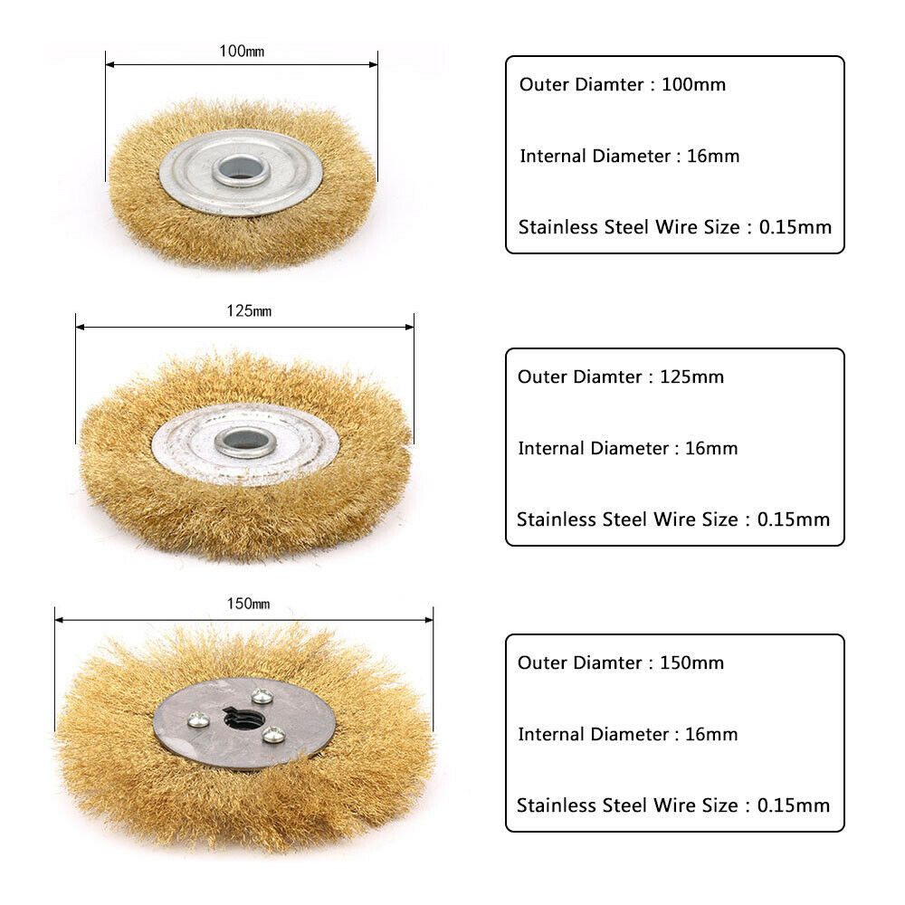 HOT 1pc 100-250mm Soft Flat Brass Copper Wire Brush Polishing Wheel ...