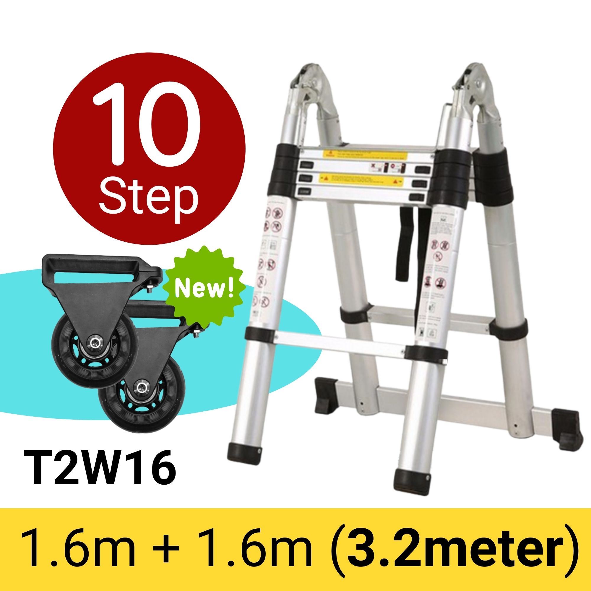 T2W LADDER Multipurpose Telescopic Extendable Aluminium Ladder Tangga ...