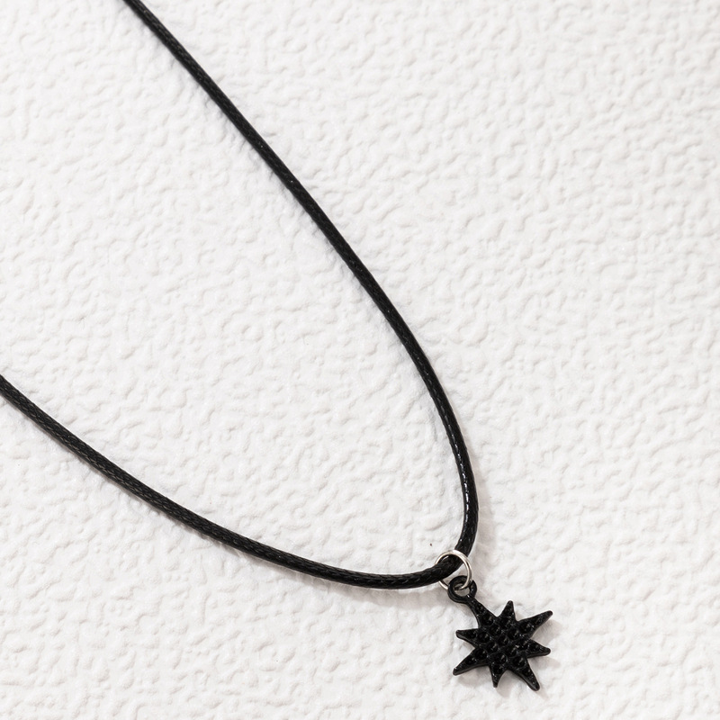 Jewelry Fashion Simple Necklace Black Spray Paint Mang Star Necklace ...
