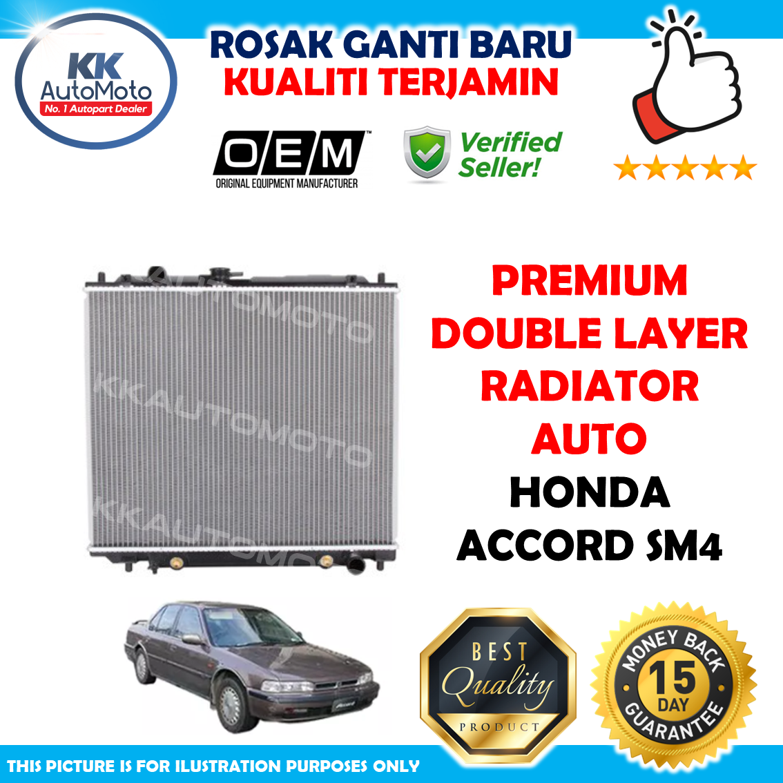 Honda Accord SM4 Premium OEM Double Layer Radiator Tangki Air Coolant ...