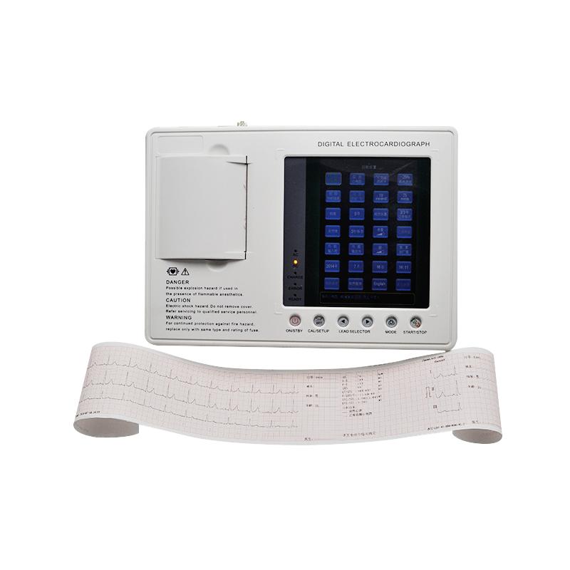 Portable Digital 3 Channel 12-Lead ECG EKG Machine with Printer ...