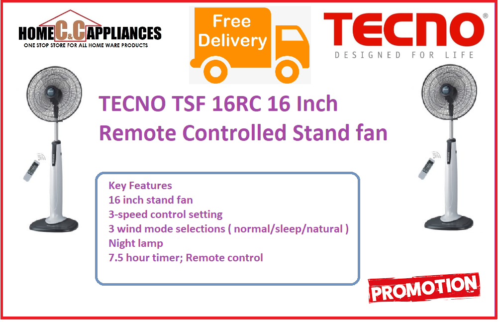 TECNO TSF 16RC 16 Inch Remote Controlled Stand fan / FREE EXPRESS ...