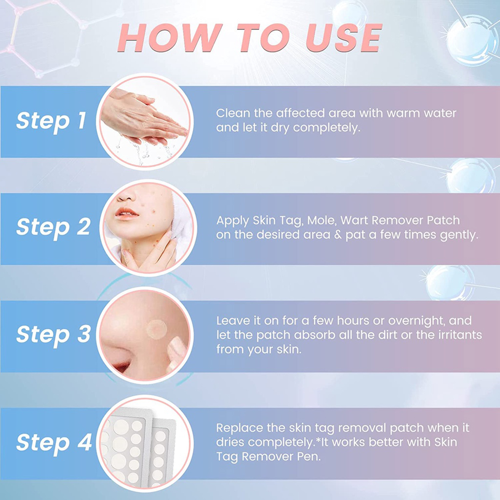 72pcs Transparent Acne Clean Patch Women Men Use Face Skin Care Acne ...