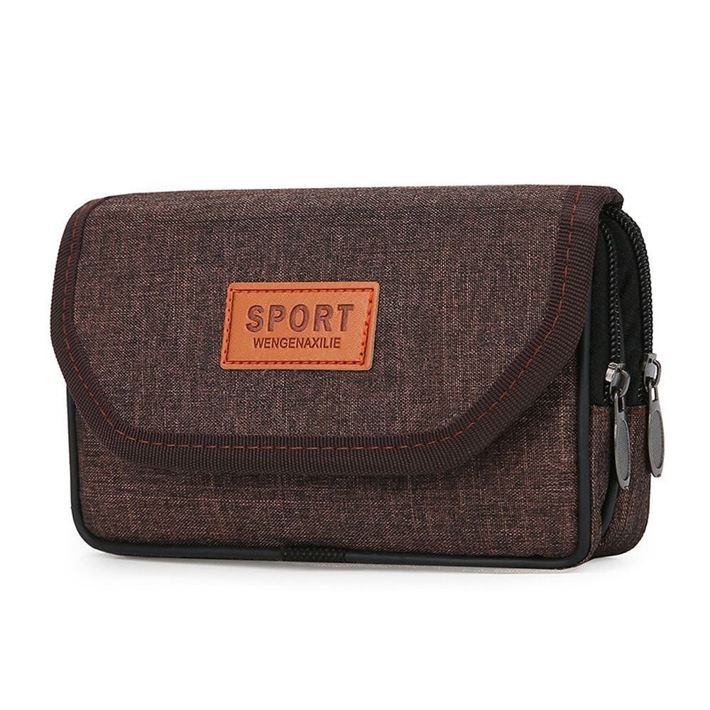 WPOT ผ้าใบแคนวาส กระเป๋าคาดเอวผู้ชาย ซิปหลายช่อง มัลติฟังก์ชั่นการใช้ ...