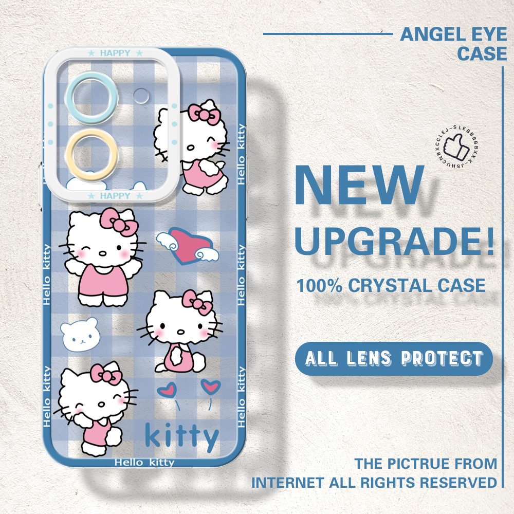 YYDS for Vivo Y36 4G 5G Y27S Back Cover Cute kitty Transparent Silicone Soft Case full lens ...