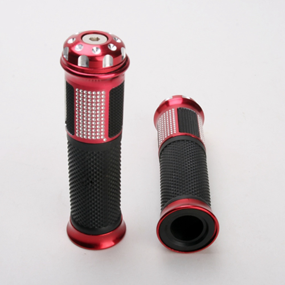 Red Motorcycle Hand Grips Bar 7/8” HandleBars Aluminum for Yamaha ...