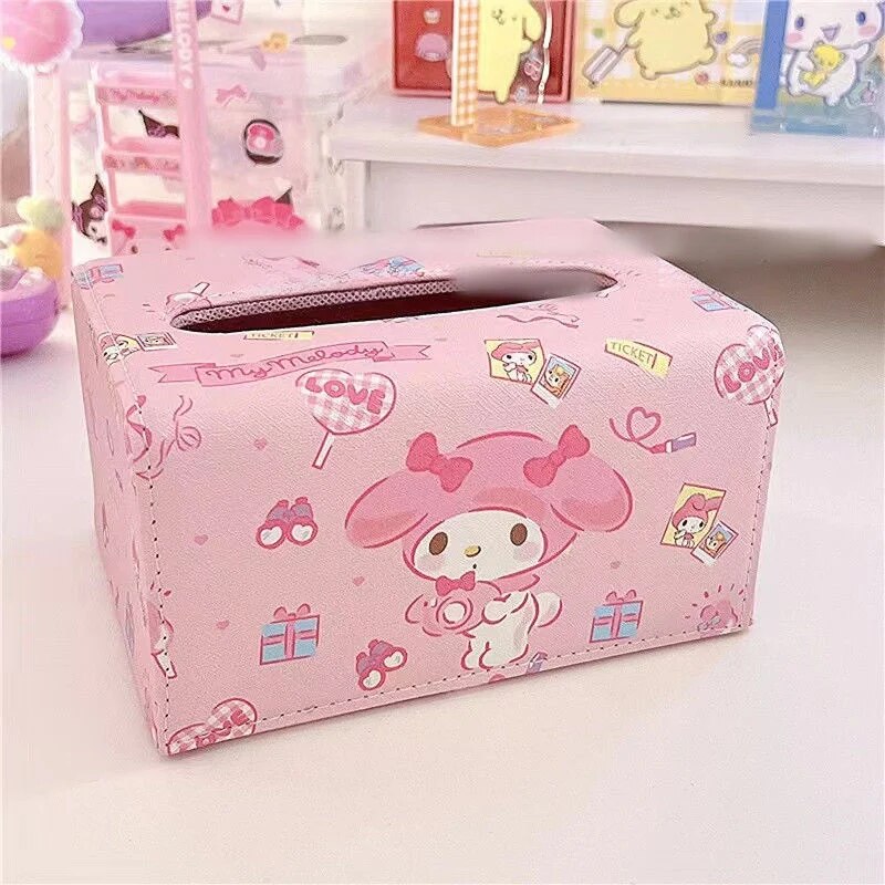 Sanrio Kawaii Kuromi Cinnamoroll Hello Kitty Car Tissue Box Cartoon ...