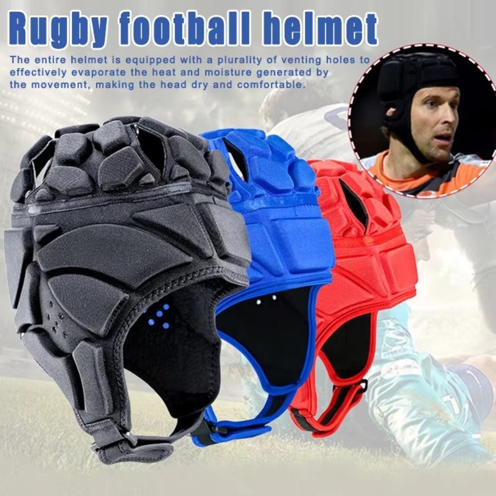 Safety Bump Soft Shell Football Helmet EVA Sponge Adjustable Scrum Cap ...